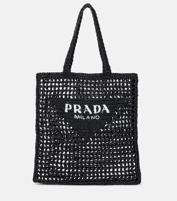 Prada Raffia-effect Crochet Shopper