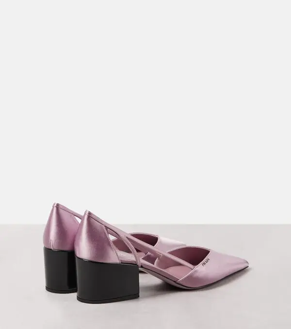 Prada Cutout Satin Pumps