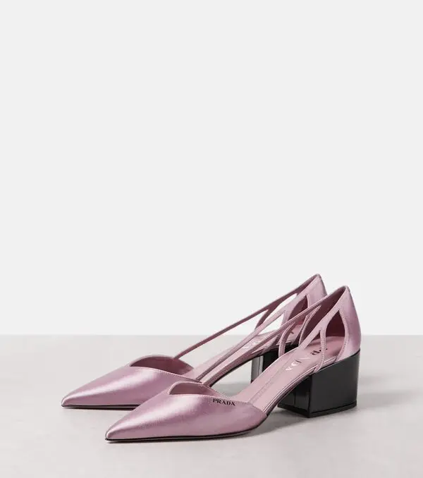Prada Cutout Satin Pumps