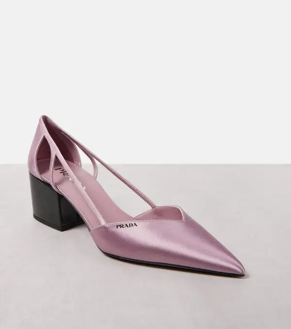 Prada Cutout Satin Pumps