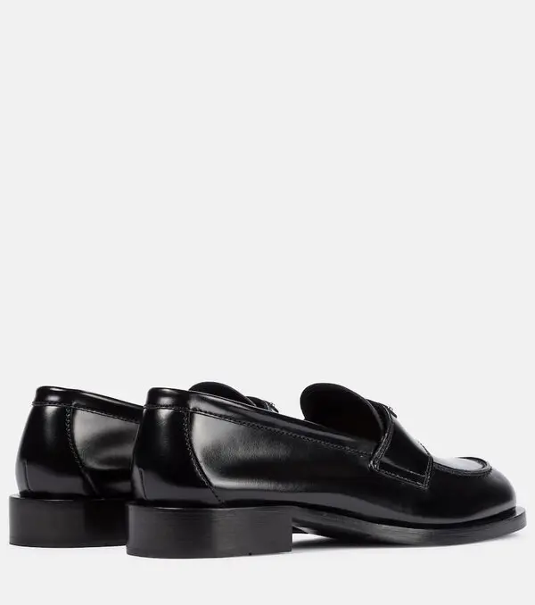Prada Logo Leather Loafers