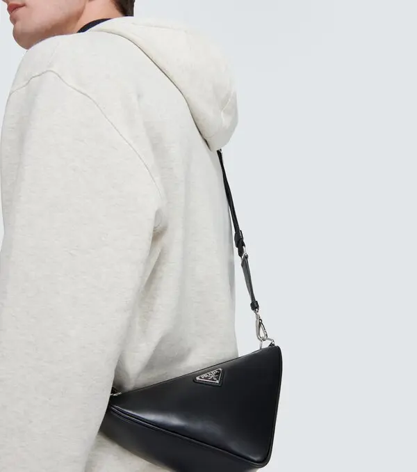 Prada Triangle Leather Shoulder Bag