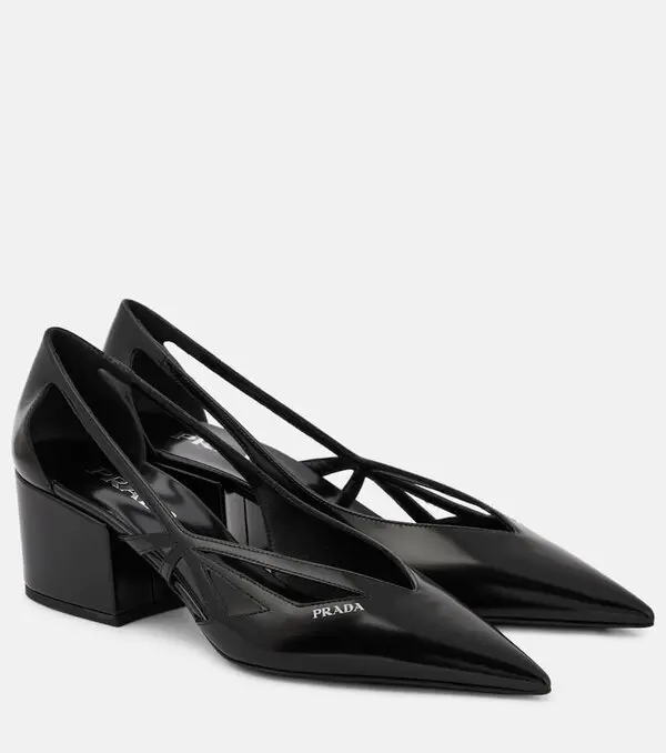 Prada Cutout Leather Pumps