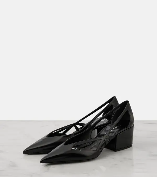 Prada Cutout Leather Pumps