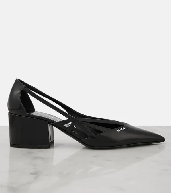 Prada Cutout Leather Pumps