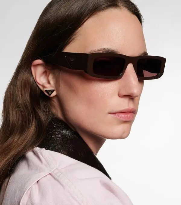 Prada Acetate Rectangular Sunglasses