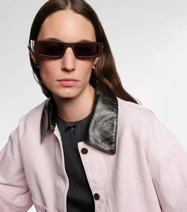 Prada Acetate Rectangular Sunglasses