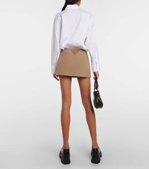Prada Wool Velour Miniskirt