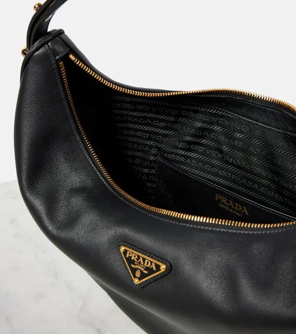 Prada Arque Large Leather Shoulder Bag