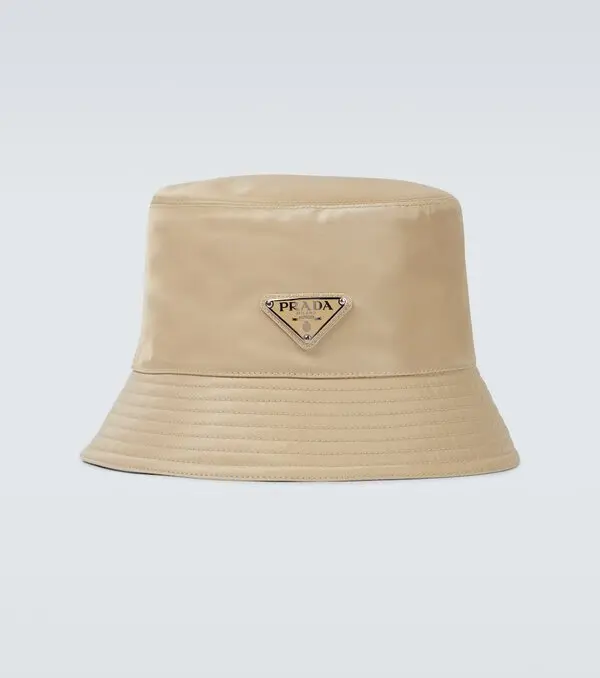 Prada Logo Bucket Hat - Beige