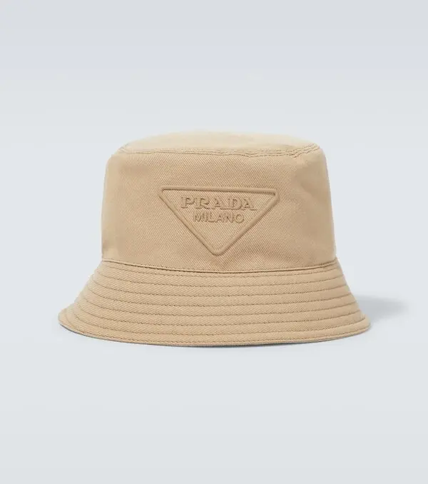 Prada Logo Bucket Hat - Beige