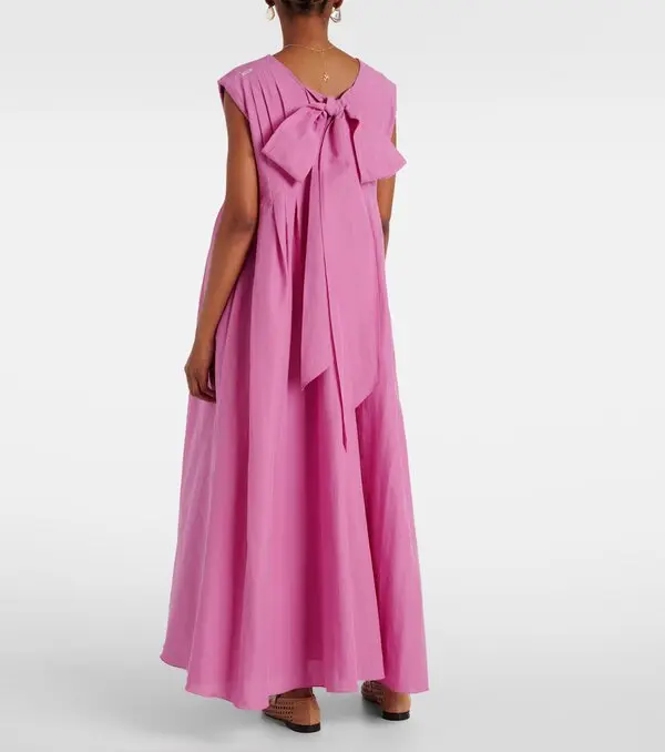 Max Mara Piega Ramie And Cotton Maxi Dress - Pink