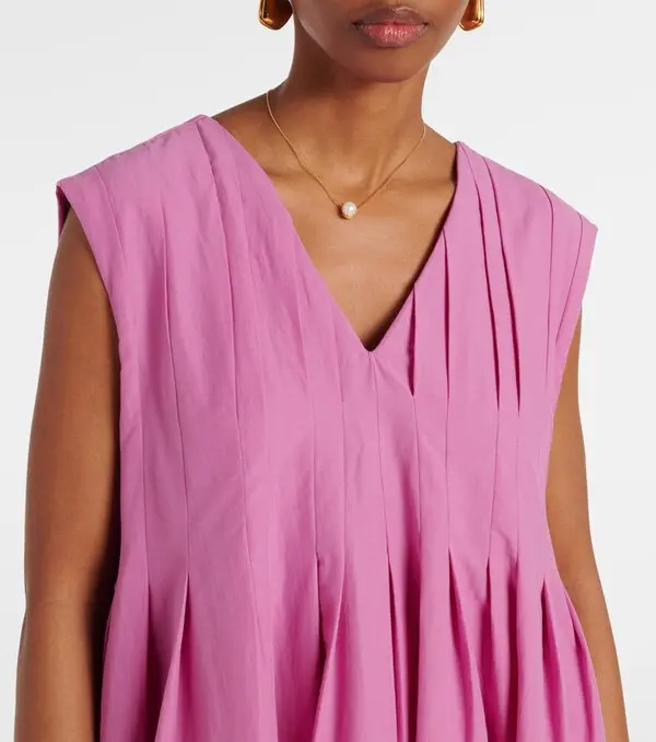 Max Mara Piega Ramie And Cotton Maxi Dress - Pink