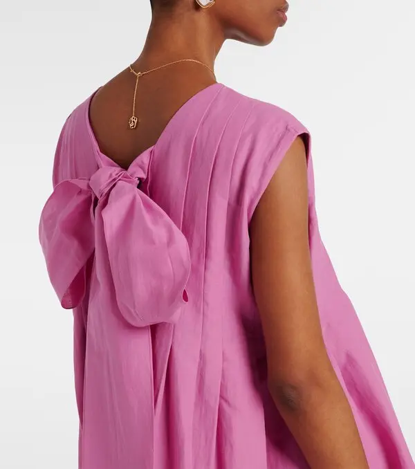 Max Mara Piega Ramie And Cotton Maxi Dress - Pink