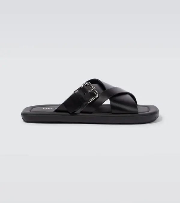 Prada Brushed Leather Sandals
