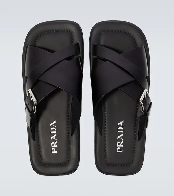 Prada Brushed Leather Sandals