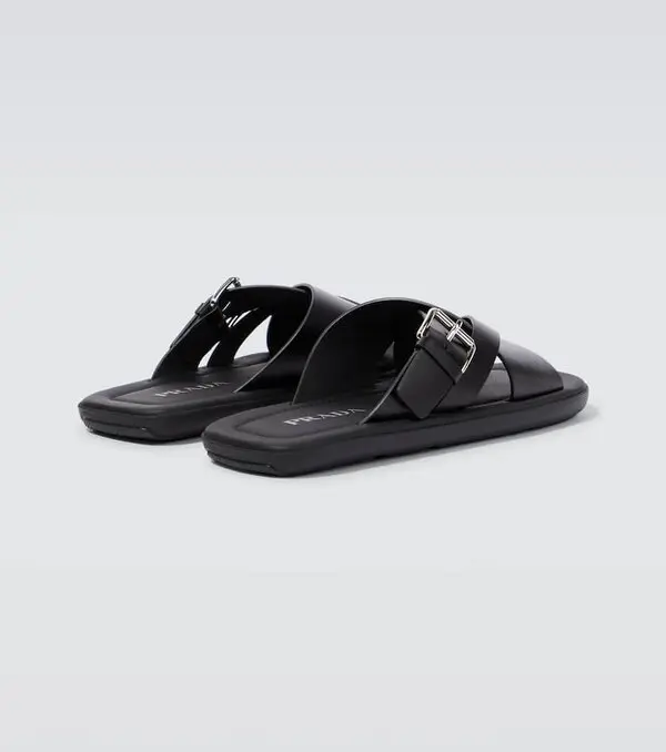 Prada Brushed Leather Sandals