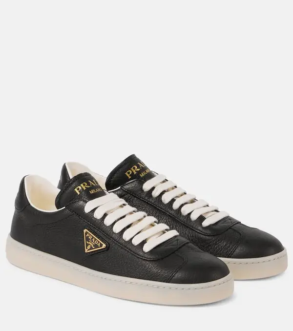 Prada Logo Leather Sneakers