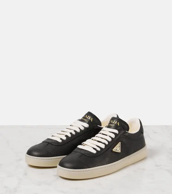 Prada Logo Leather Sneakers