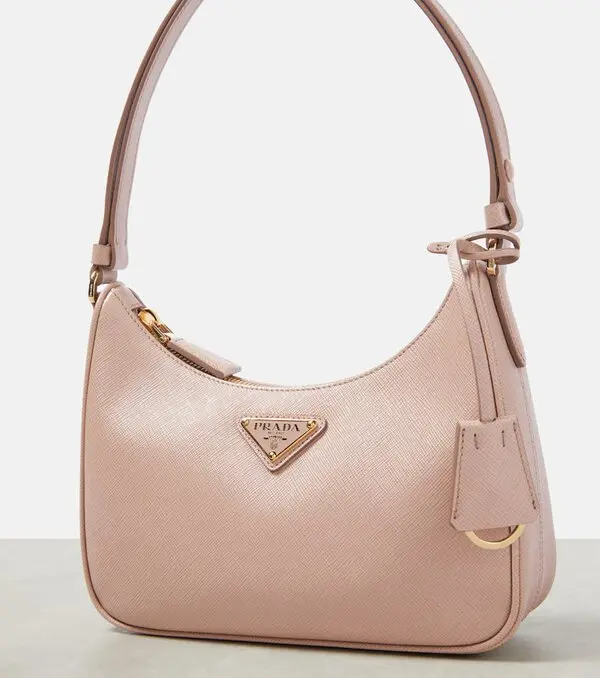 Prada Re-edition Mini Leather Shoulder Bag - Pink