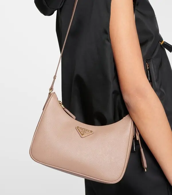 Prada Re-edition Mini Leather Shoulder Bag - Pink