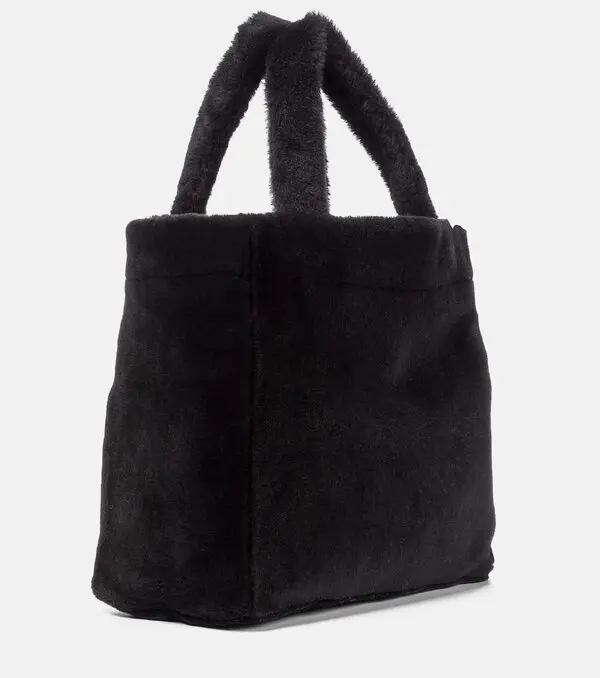 Prada Medium Shearling Tote - Black