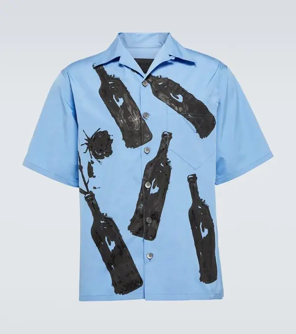 Prada Printed Cotton Bowling Shirt