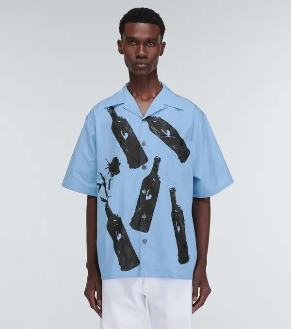 Prada Printed Cotton Bowling Shirt