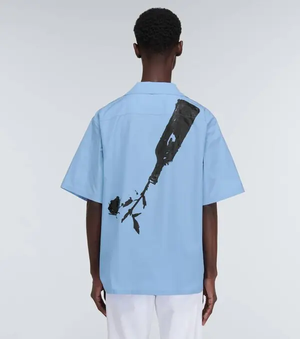 Prada Printed Cotton Bowling Shirt