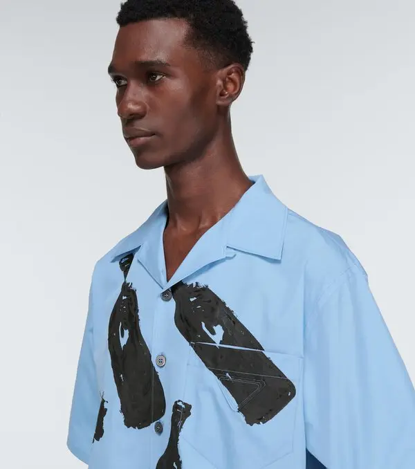 Prada Printed Cotton Bowling Shirt