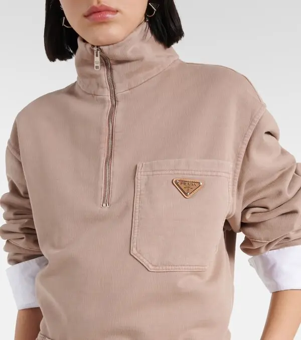 Prada Cotton Half-zip Sweatshirt