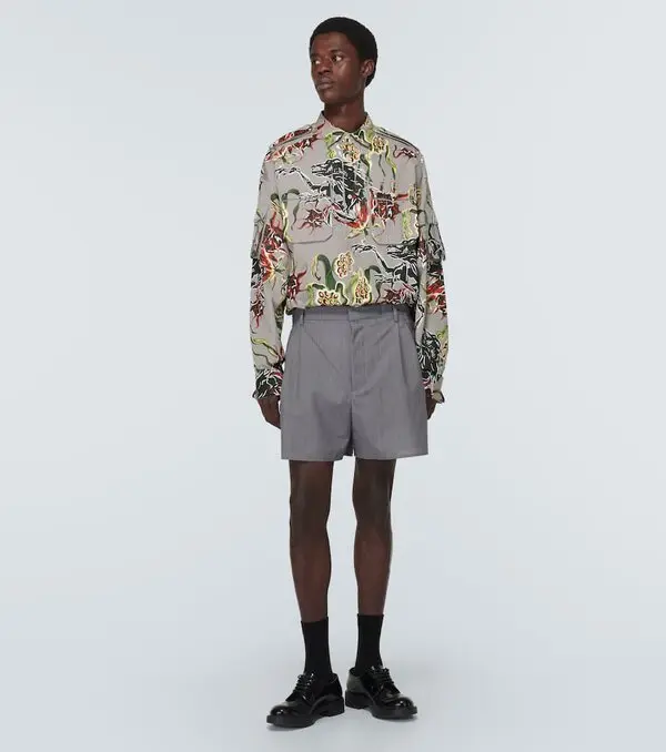 Prada Printed Cotton Poplin Shirt