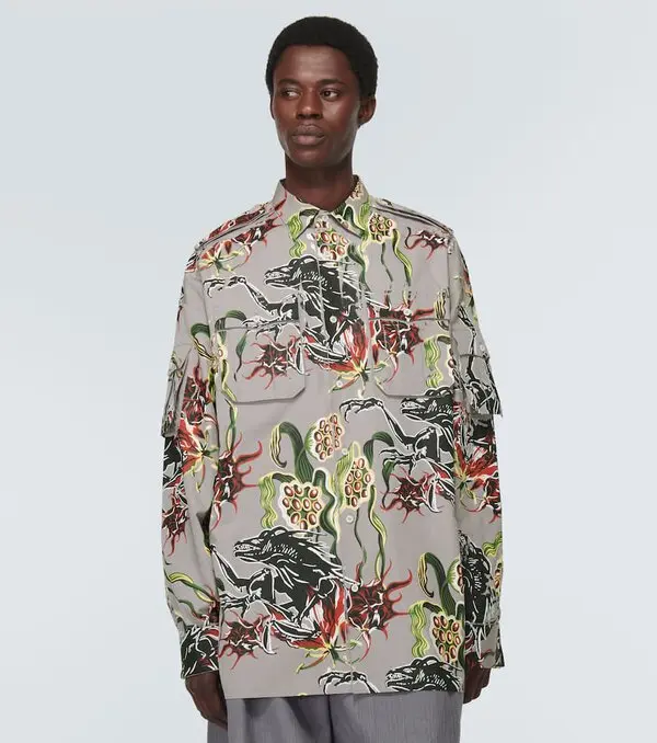 Prada Printed Cotton Poplin Shirt
