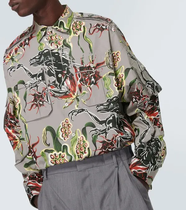 Prada Printed Cotton Poplin Shirt