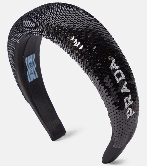 Prada Logo Sequined Headband