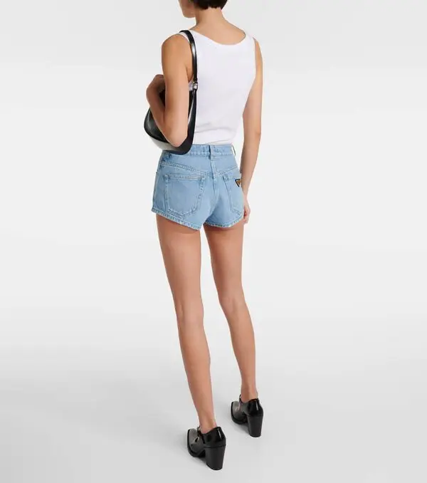 Prada High-rise Denim Shorts