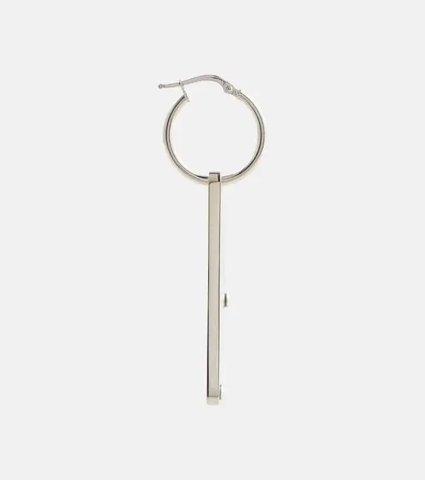 Prada Symbole Sterling Silver Single Earring - Black