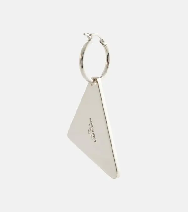 Prada Symbole Sterling Silver Single Earring - Black