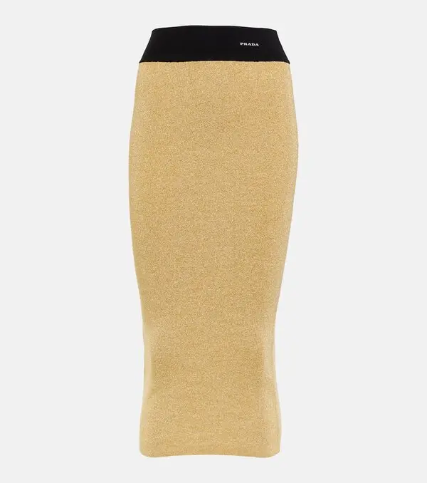 Prada Lamé Midi Skirt