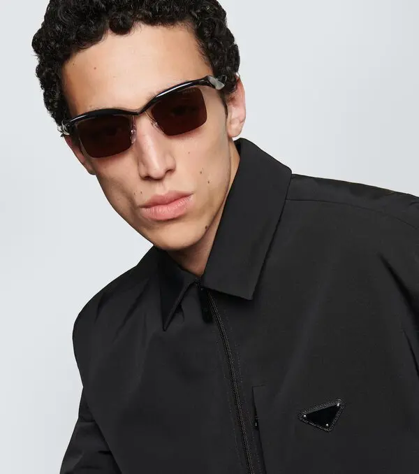 Prada Runway Rectangular Sunglasses
