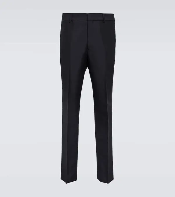 Prada Mohair And Wool Slim Trousers