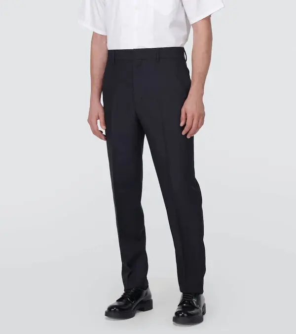Prada Mohair And Wool Slim Trousers