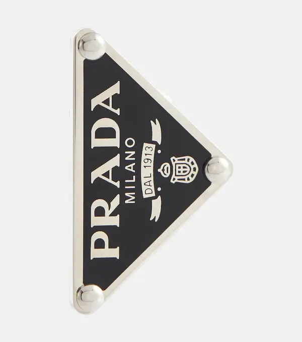 Prada Logo Clip-on Single Earring - Silver