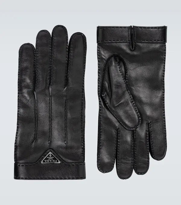 Prada Leather Gloves - Black