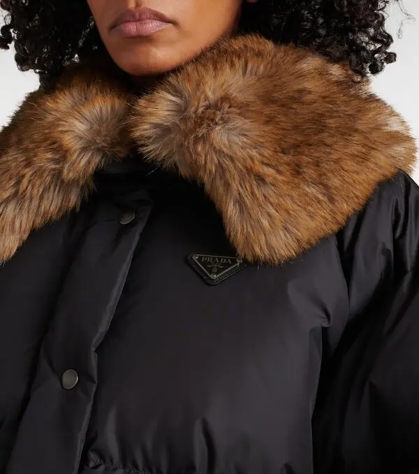 Prada Faux Fur-trimmed Down Jacket