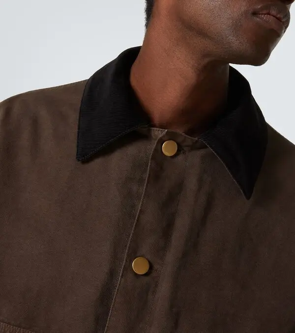 Prada Shearling-trimmed Cotton Canvas Jacket