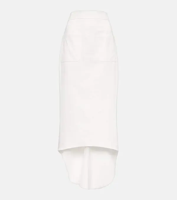 Prada Asymmetric Cotton Midi Skirt