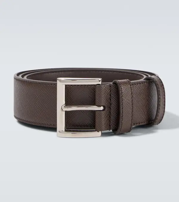Prada Saffiano Leather Belt - Brown