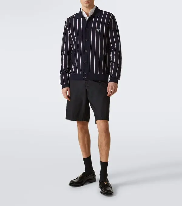 Prada Logo Leather Loafers