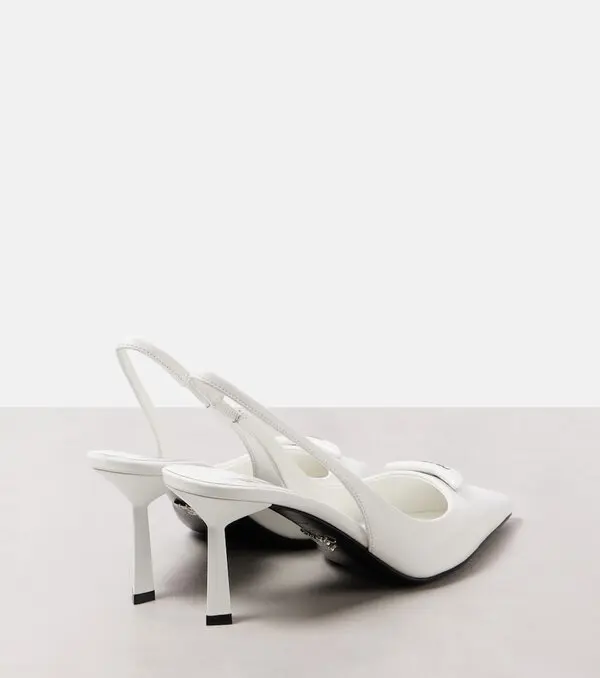 Prada Leather Slingback Pumps - White
